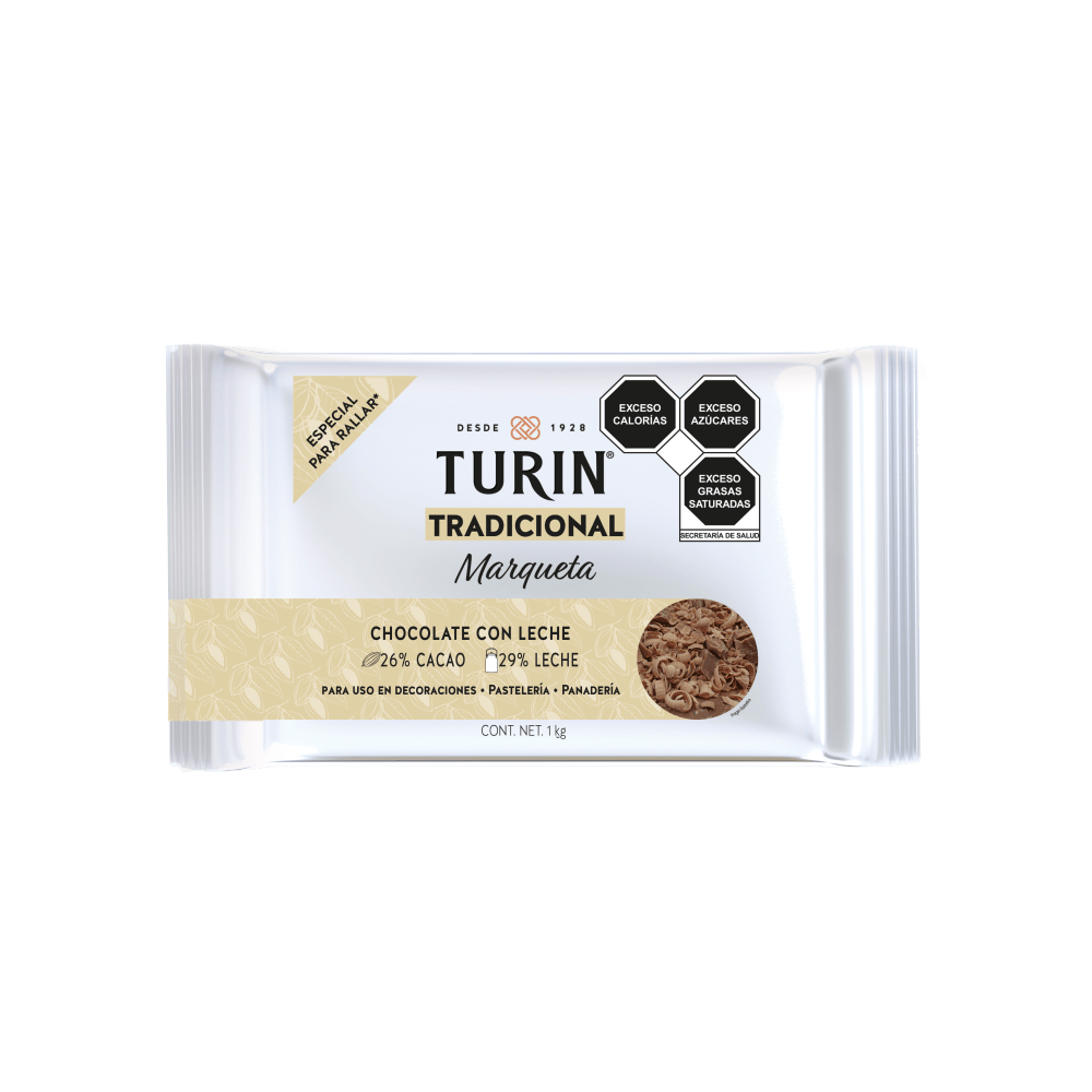 Turin Marqueta Chocolate con Leche. Bolsa 1kg | Turin Mexico