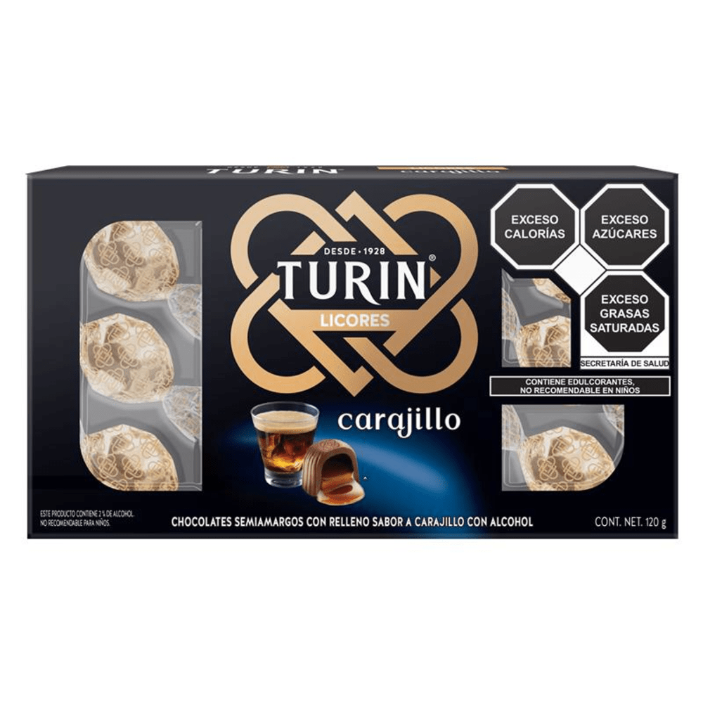 Turin Carajillo Chocolates con licor Estuche 120 g | Turin Mexico