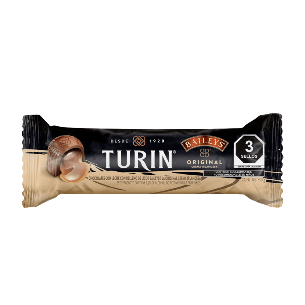 Turin Baileys Chocolate con leche. 3 piezas 30g | Turin Mexico